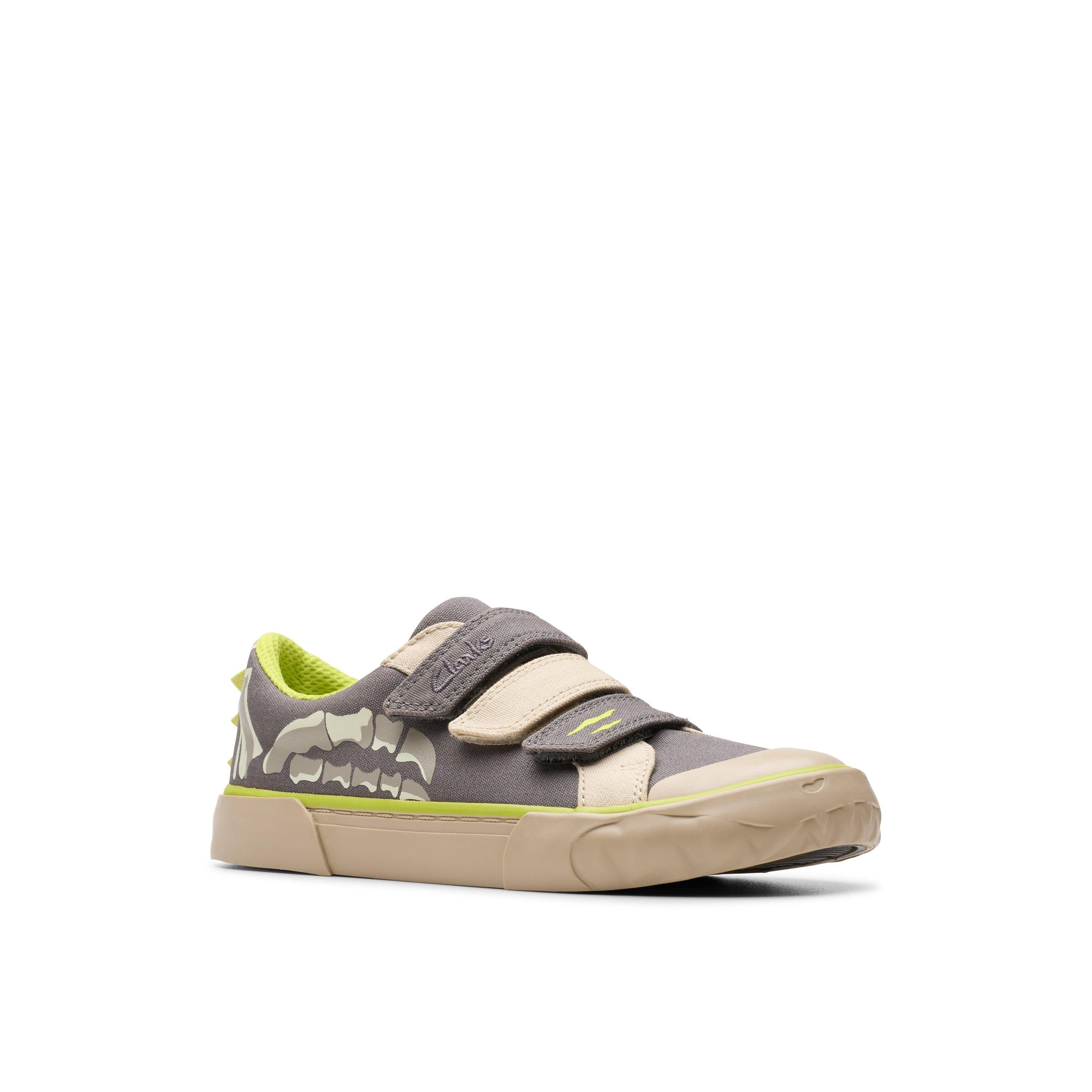 Clarks Boys Shoe Foxing Stomp K Grey Canvas – Donaghys