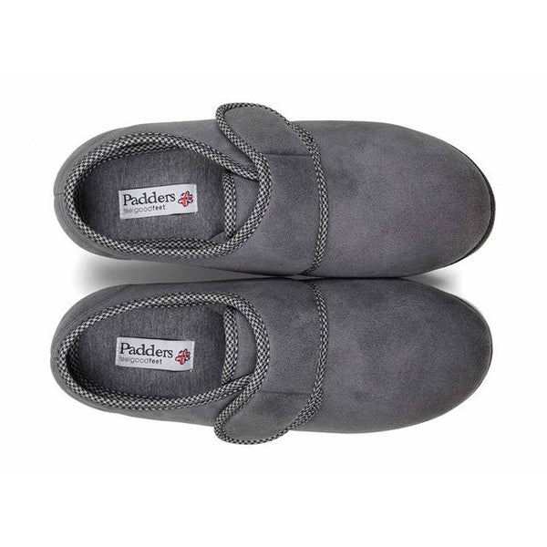 Padders Mens Slippers Harry Dark Grey - Donaghys
