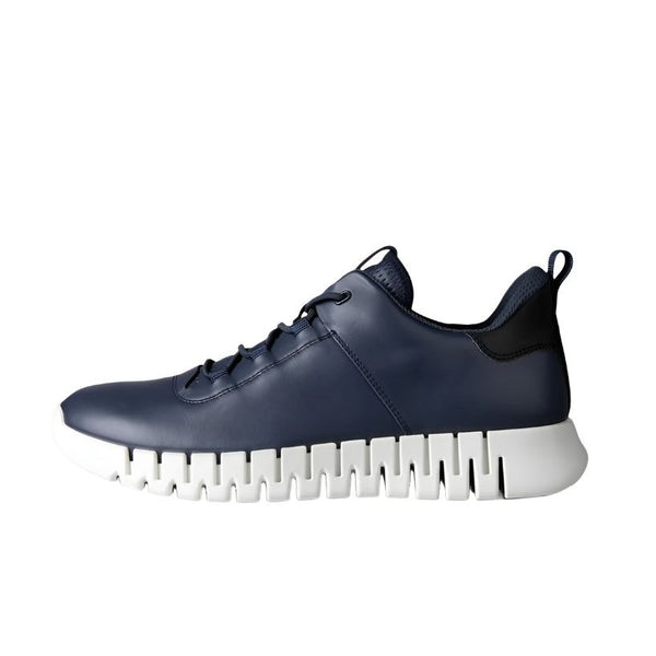 Ecco Mens Trainer Gruuv Leather Marine - Donaghys