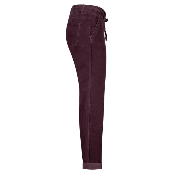 Red Button Womens Trousers Tessy 10W Cord Aubergine - Donaghys