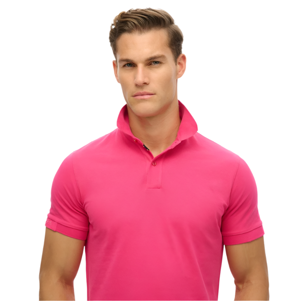 Superdry Mens Shirt Polo City Pique Raspberry Pink - Donaghys